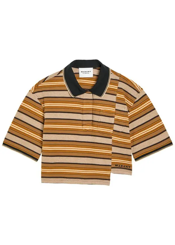 Isabel Marant Étoile Isalyne Striped Cotton Polo Top - Multicoloured