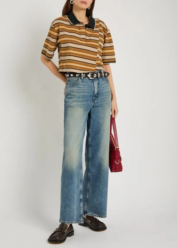 Isabel Marant Étoile Isalyne Striped Cotton Polo Top - Multicoloured