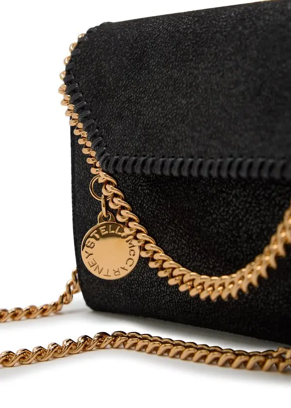 Stella McCartney Falabella Grained Faux Suede Wallet-on-chain - Black