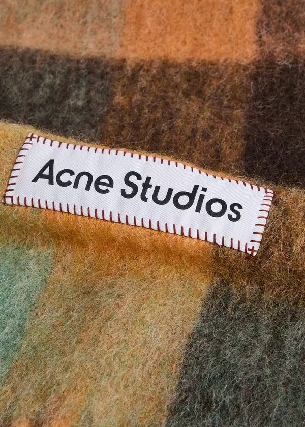 Acne Studios Vally Checked Wool-blend Scarf - Brown