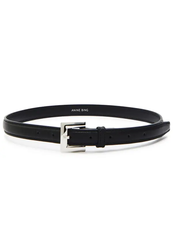 ANINE BING Nicola Leather Belt - Black