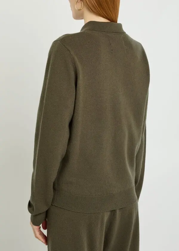 Extreme Cashmere Cashmere-blend Polo Jumper - Dark Green