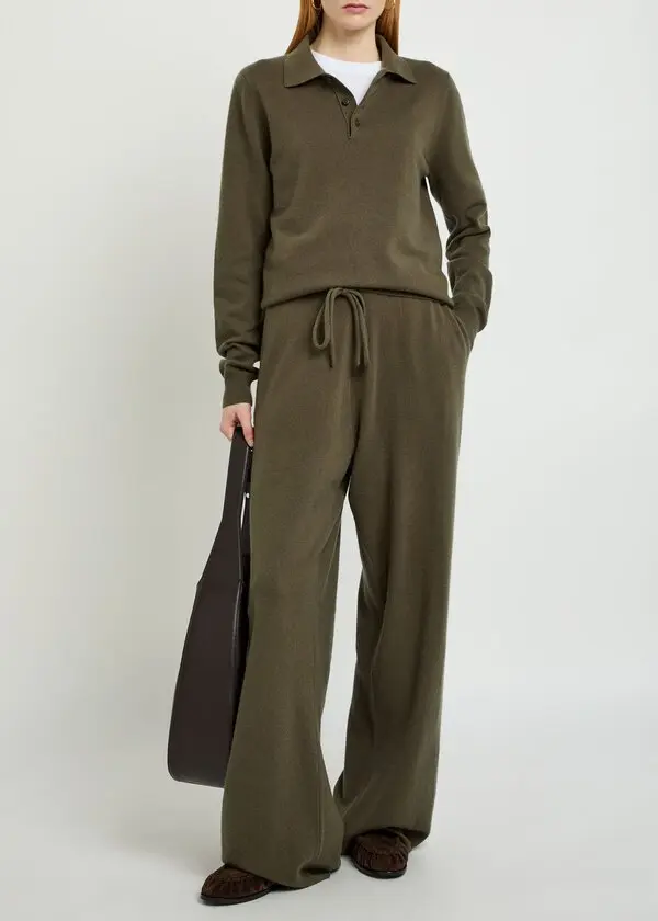 Extreme Cashmere Cashmere-blend Polo Jumper - Dark Green