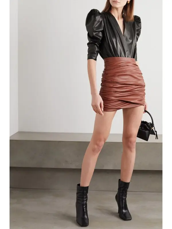 Zeynep Arçay Wrap-effect Leather Bodysuit