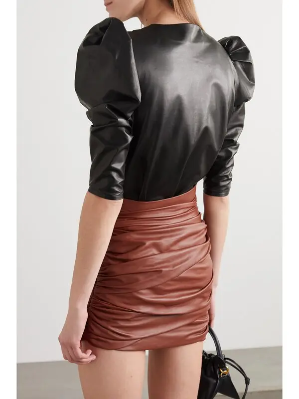 Zeynep Arçay Wrap-effect Leather Bodysuit
