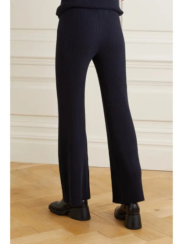Chloé Ribbed Wool-blend Flared Pants