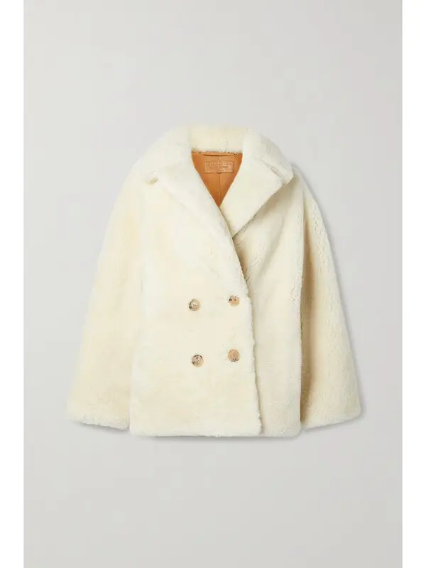 NILI LOTAN Addie Double-breasted Shearling Jacket