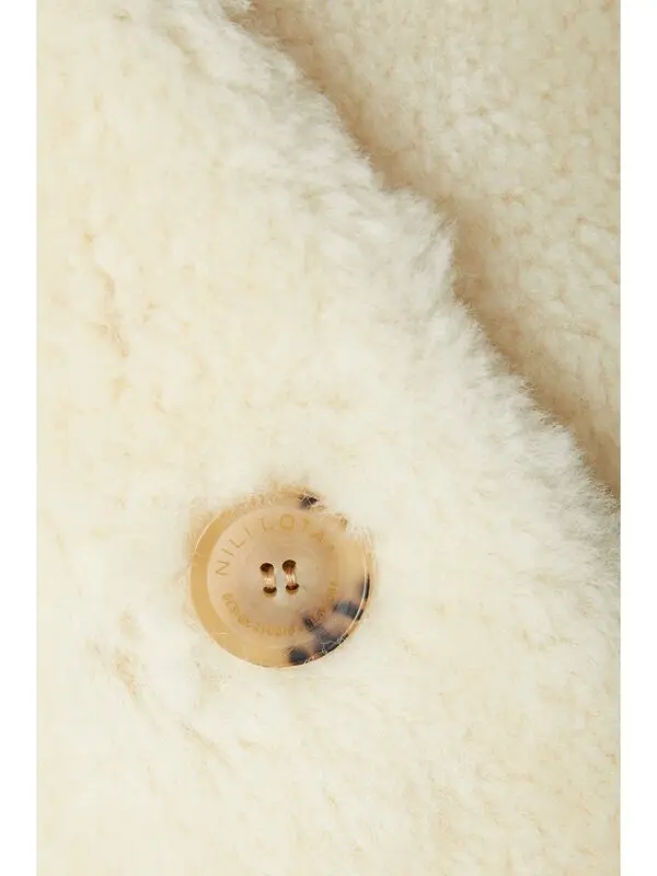 NILI LOTAN Addie Double-breasted Shearling Jacket
