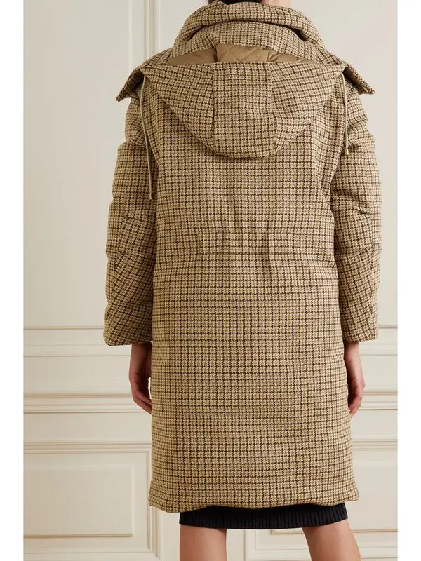Michael Kors Hooded Checked Wool Down Parka