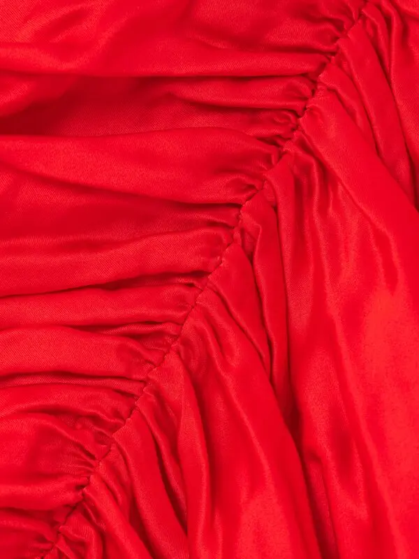 Tove Fiana Ruched Silk-satin Top - Red