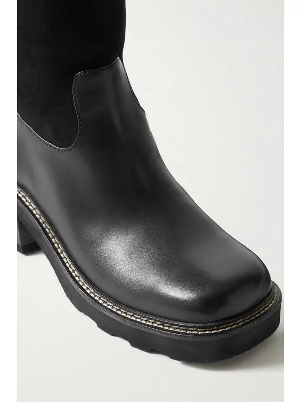 Gabriela Hearst Shearling-lined Suede And Leather Knee Boots