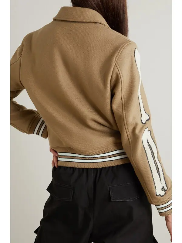 Amiri Bones Appliquéd Wool-blend Twill Bomber Jacket
