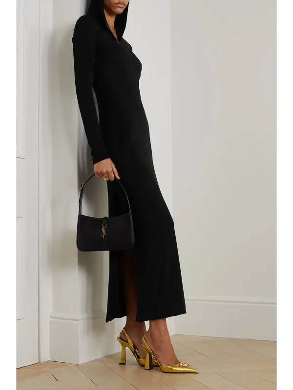 Versace Cutout Hooded Stretch-jersey Maxi Dress