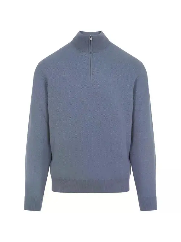Ralph Lauren Purple Label Zip-neck Wool Sweater