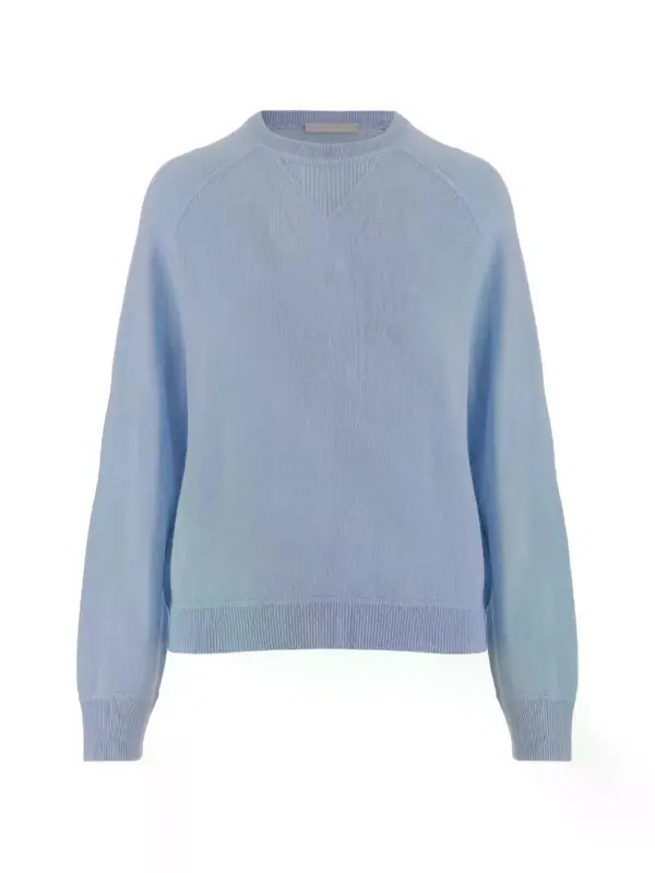 ALLUDE Crew-neck Ribbed Sweater