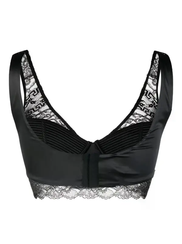 Versace Greca-detail Lace Bralette