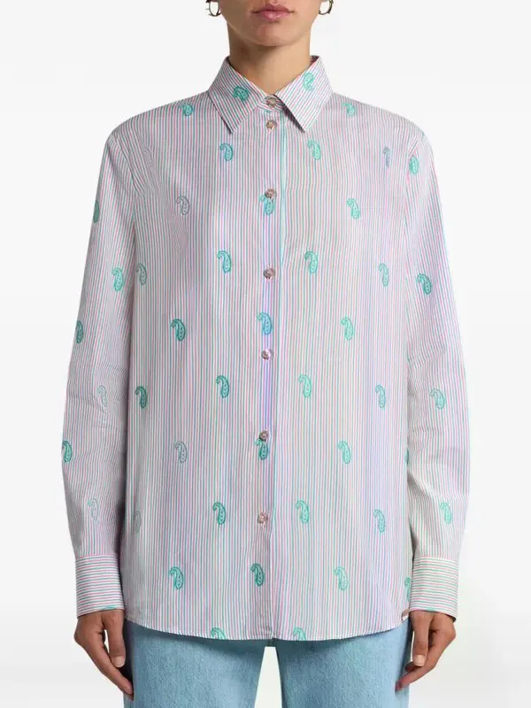 Etro Paisley-embroidered Striped Shirt