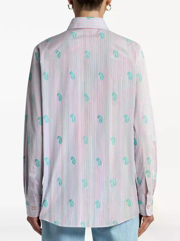 Etro Paisley-embroidered Striped Shirt