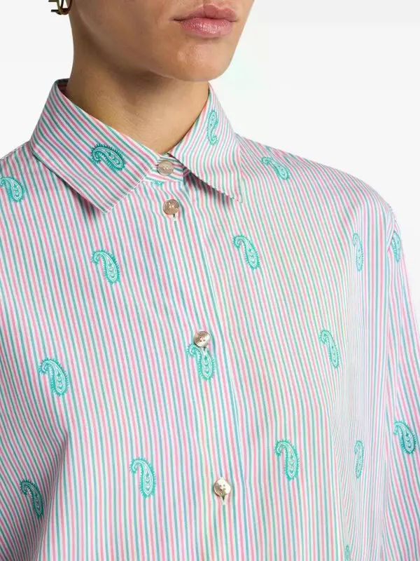 Etro Paisley-embroidered Striped Shirt