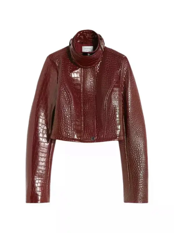 Sportmax Alligator-print Collar Jacket - Red