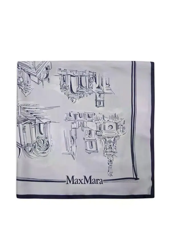 Max Mara Logo Scarf - White
