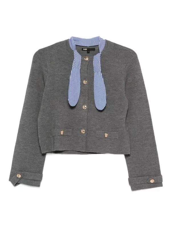 Maje Button-fastening Cardigan With Bow Detail