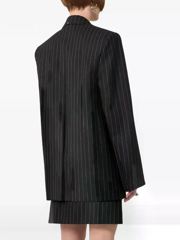 Sportmax Pinstripe Tie-fastening Blazer - Black