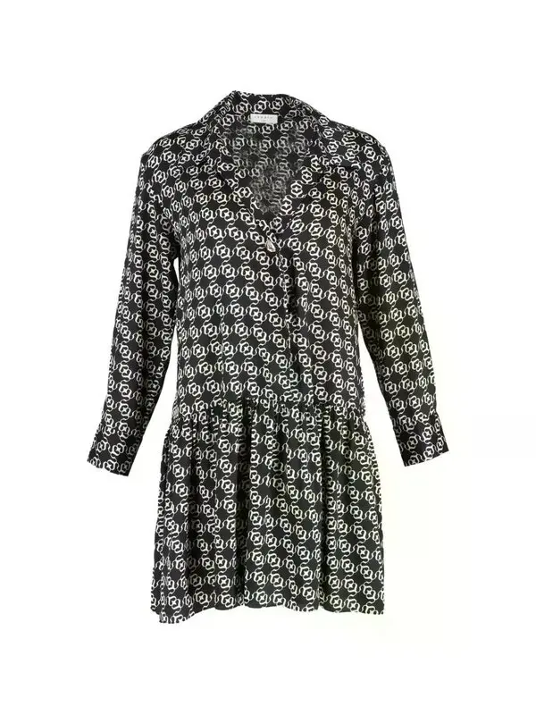 Sandro Printed Silk Shirt Dress