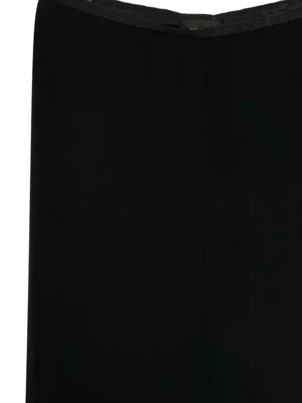 Emporio Armani Satin-trimmed Waist Palazzo Trousers - Black