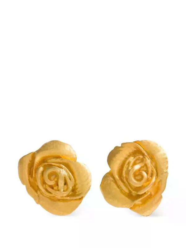 FREYA ROSE 22k Vermeil Rose Stud Earrings - Gold