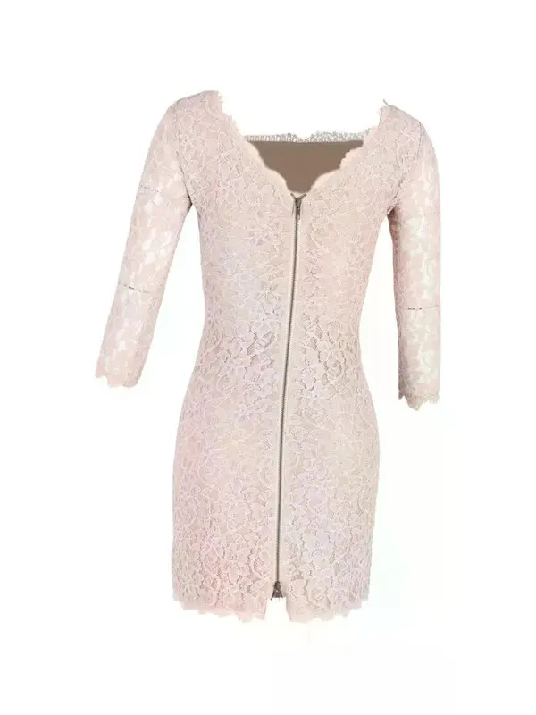 Diane Von Furstenberg Vintage Zaria Lace Mini Dress - Pink | Editorialist