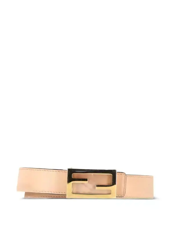 Fendi Ff Buckle Leather Belt - Neutrals