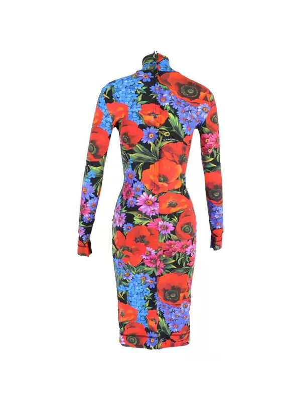 Dolce & Gabbana Floral-print Turtleneck Dress