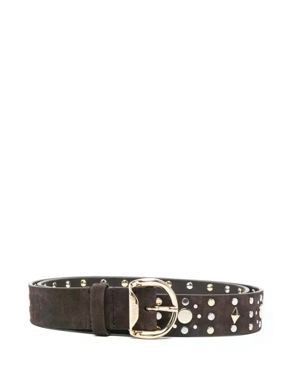 Sandro Rivet Buckle Belt - Brown