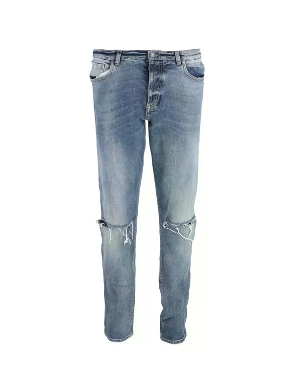 Givenchy Distressed Slim-fit Trousers - Blue