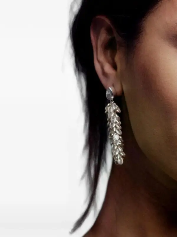 FREYA ROSE Crystal Long Drop Earrings - Silver