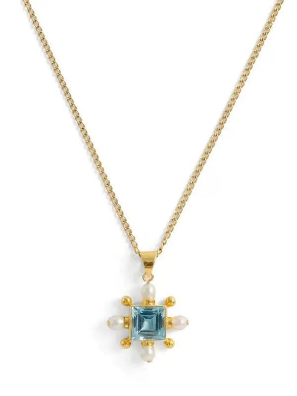 FREYA ROSE Topaz Cross Necklace - Gold