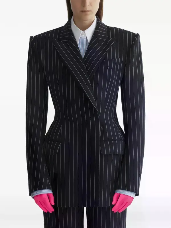 MUGLER Pinstripe Double-breasted Jacket