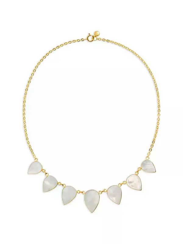 FREYA ROSE Warrioress Small Mother Of Pearl Necklace - Gold