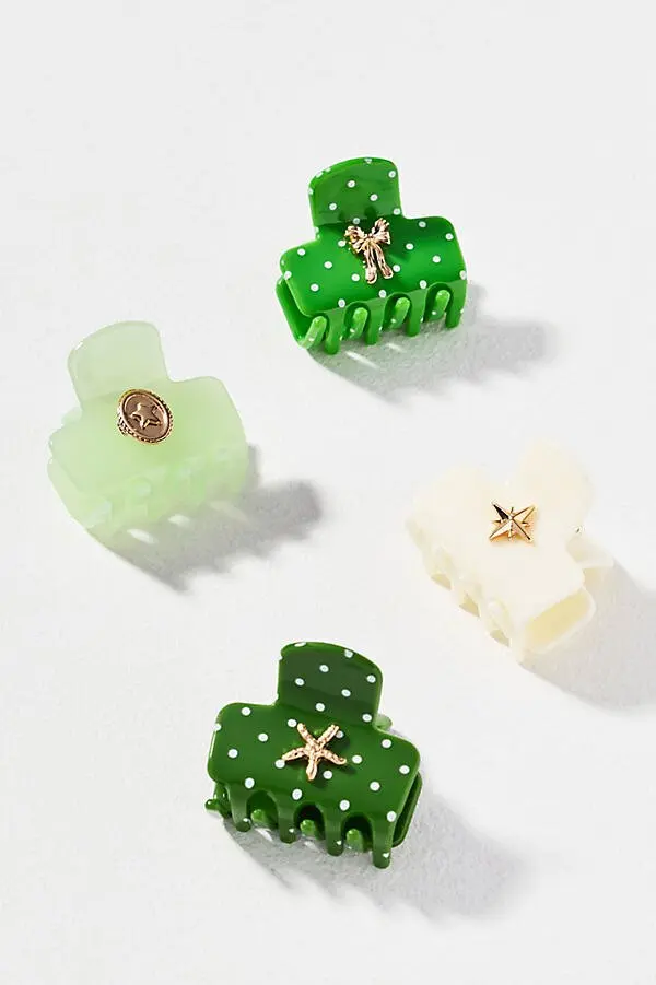 BERRY Icon Mini Claw Clips, Set Of 4 - Green
