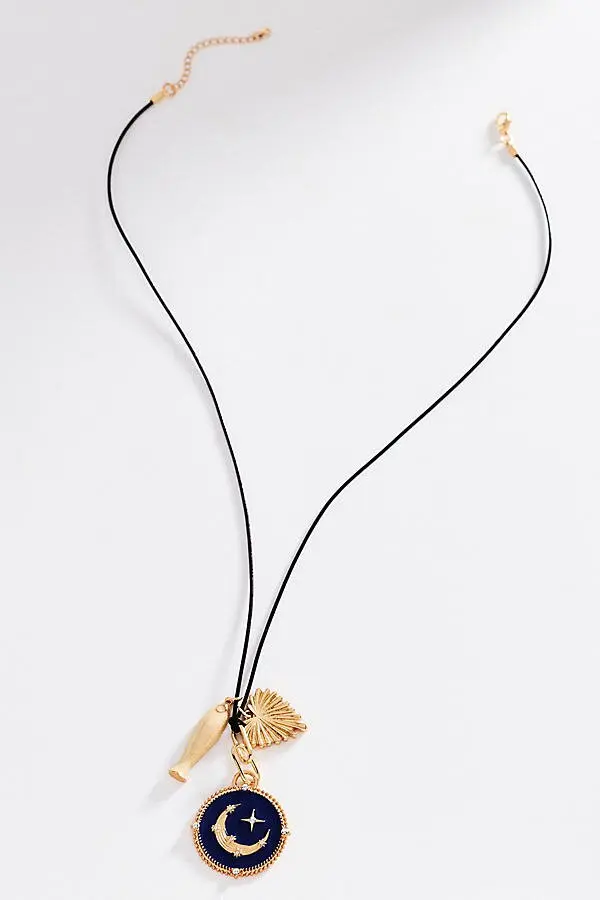Anthropologie Multi-charm Pendant Necklace - Gold