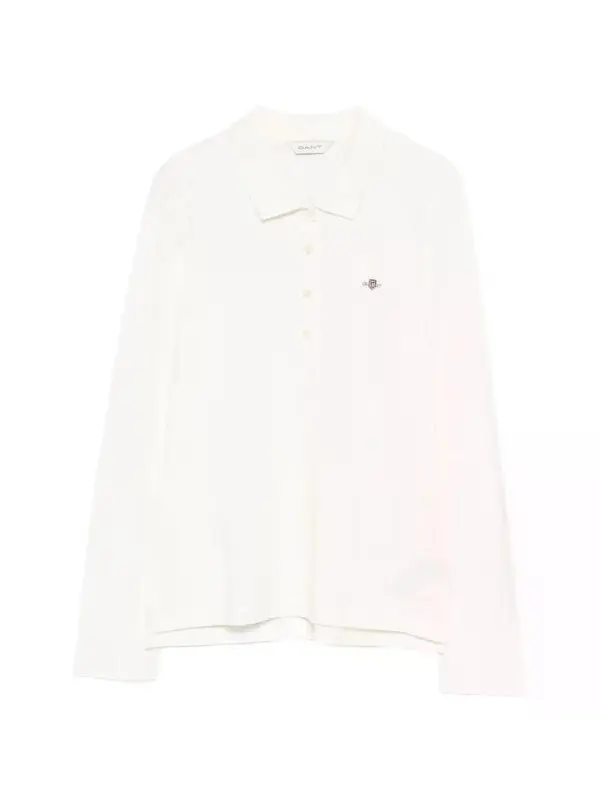 Gant Cotton Polo Top - White