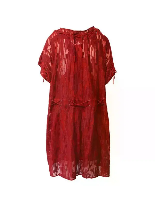 IRO PARIS Lace-up Textured Midi Dress