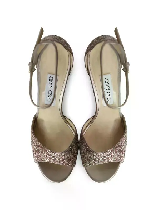 JIMMY CHOO Platform Glitter Sandals