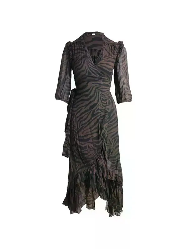 Ba&sh Zebra-print Asymmetric Dress