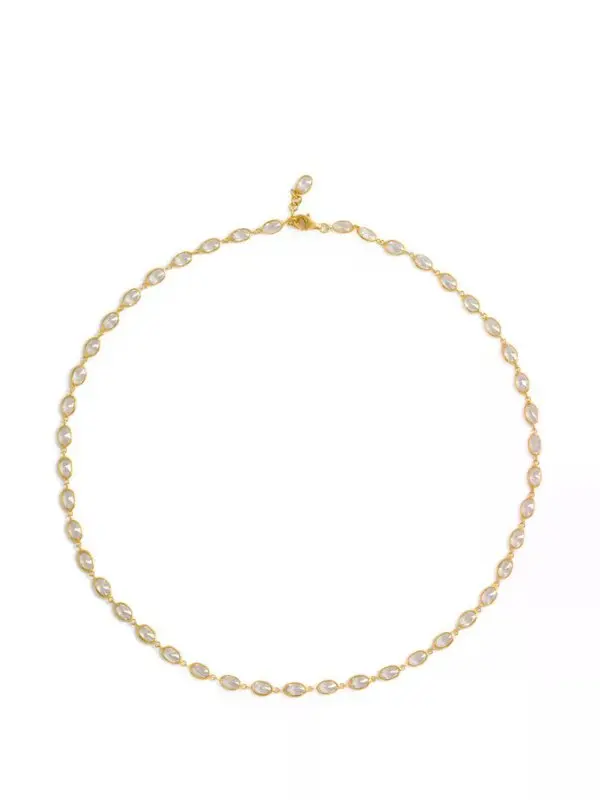FREYA ROSE Oval Crystal Framed Necklace - Gold