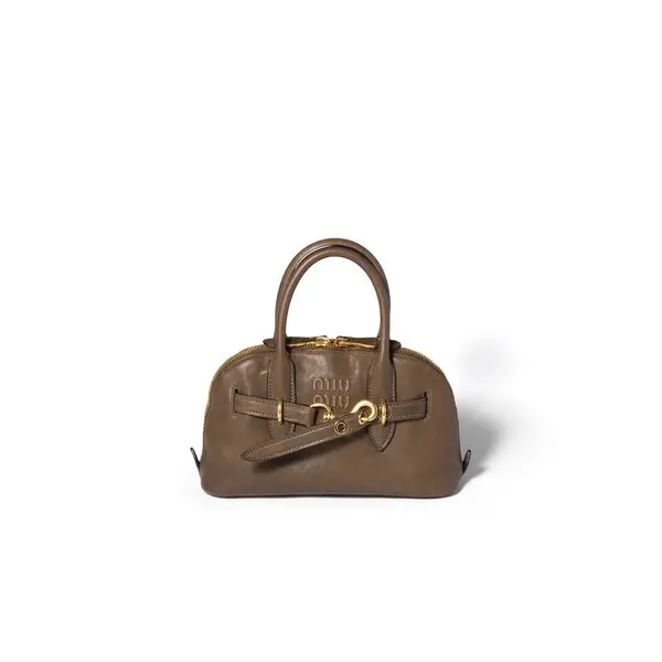 Miu Miu Aventure Nappa Leather Top-handle Bag - Tundra