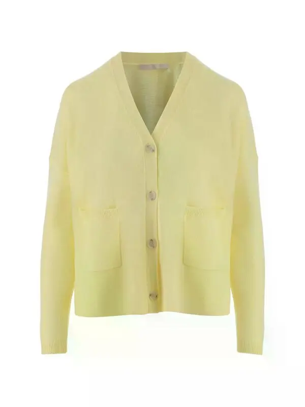 ALLUDE Patch-pockets V-neck Cardigan
