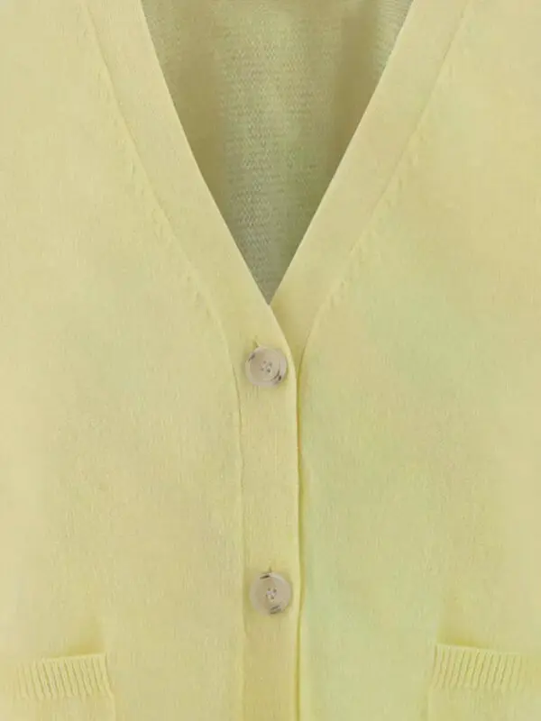 ALLUDE Patch-pockets V-neck Cardigan