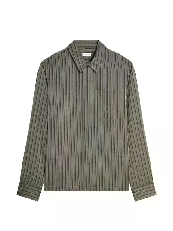 Dries Van Noten Striped Zip Shirt